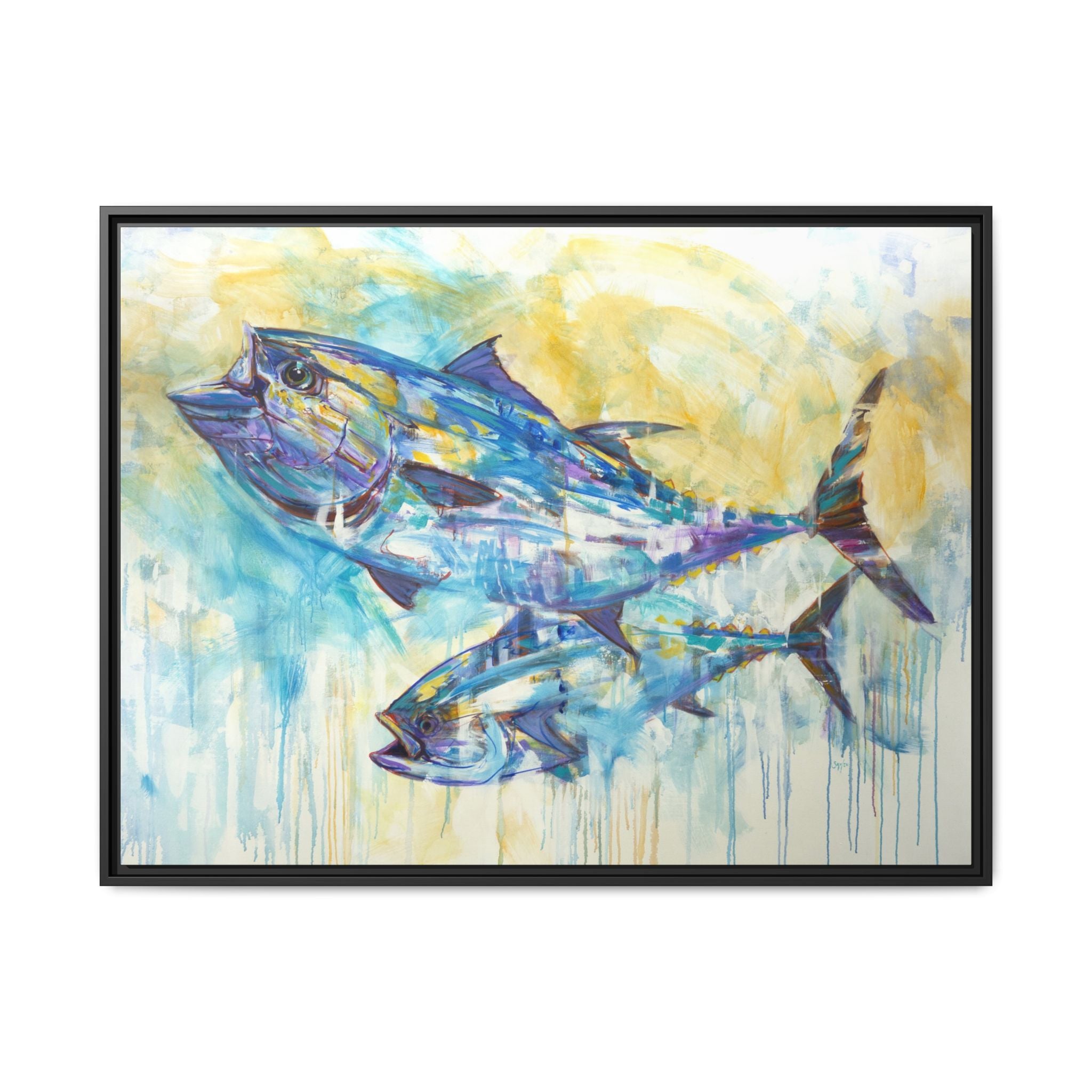 Audentes Fortuna Juvat — Expressionist Bluefin Tuna Framed Art Print b ...